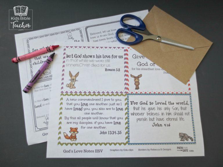 God's Love Bible Verse Cards - Kids Bible Teacher