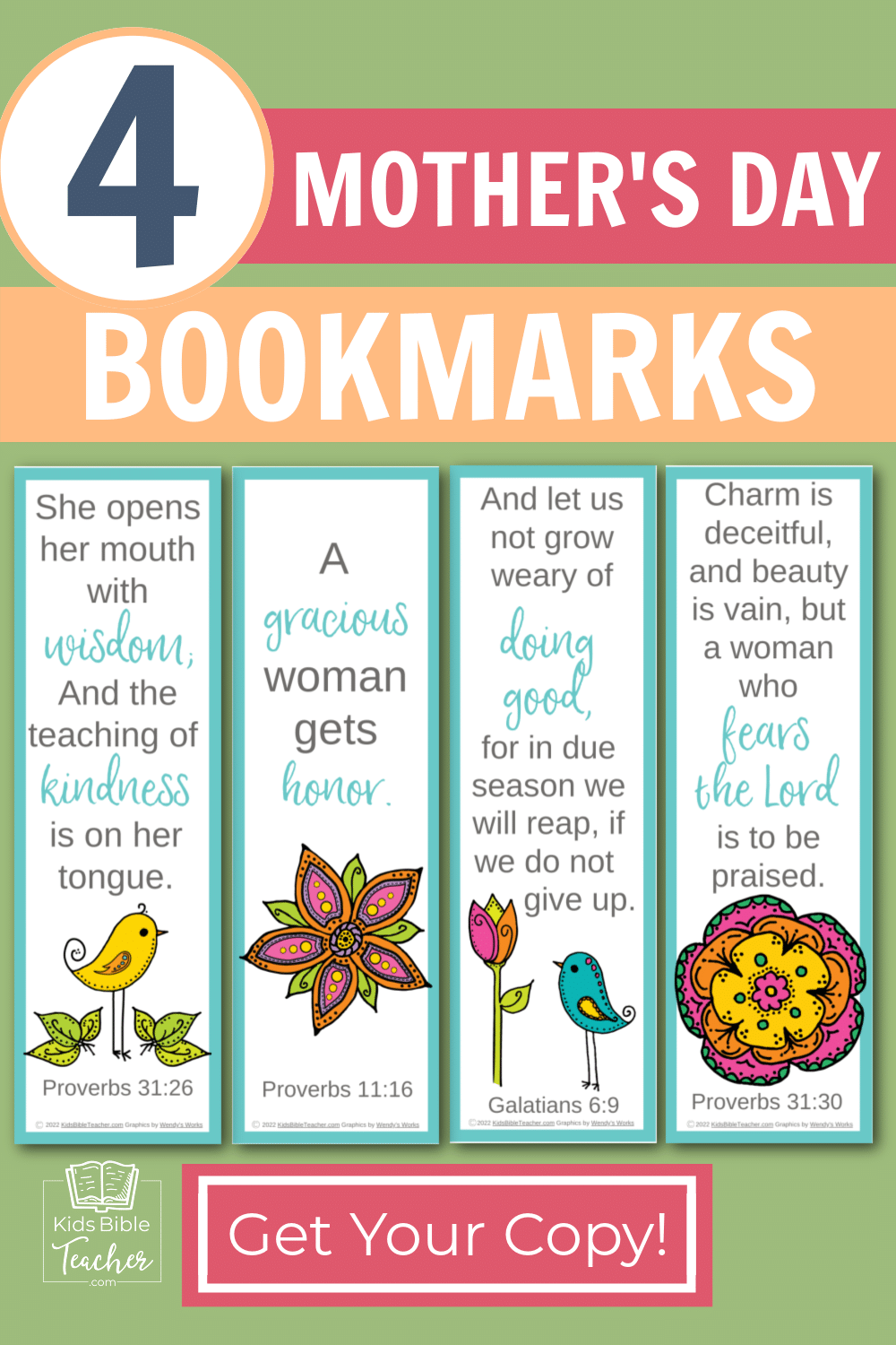 Printable Bookmarks for Moms - Kids Bible Teacher