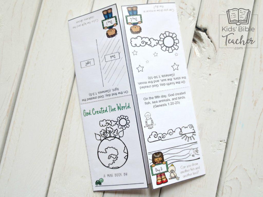 Bible Story of Creation Mini Book Genesis Craft for Kids - Kids Bible ...
