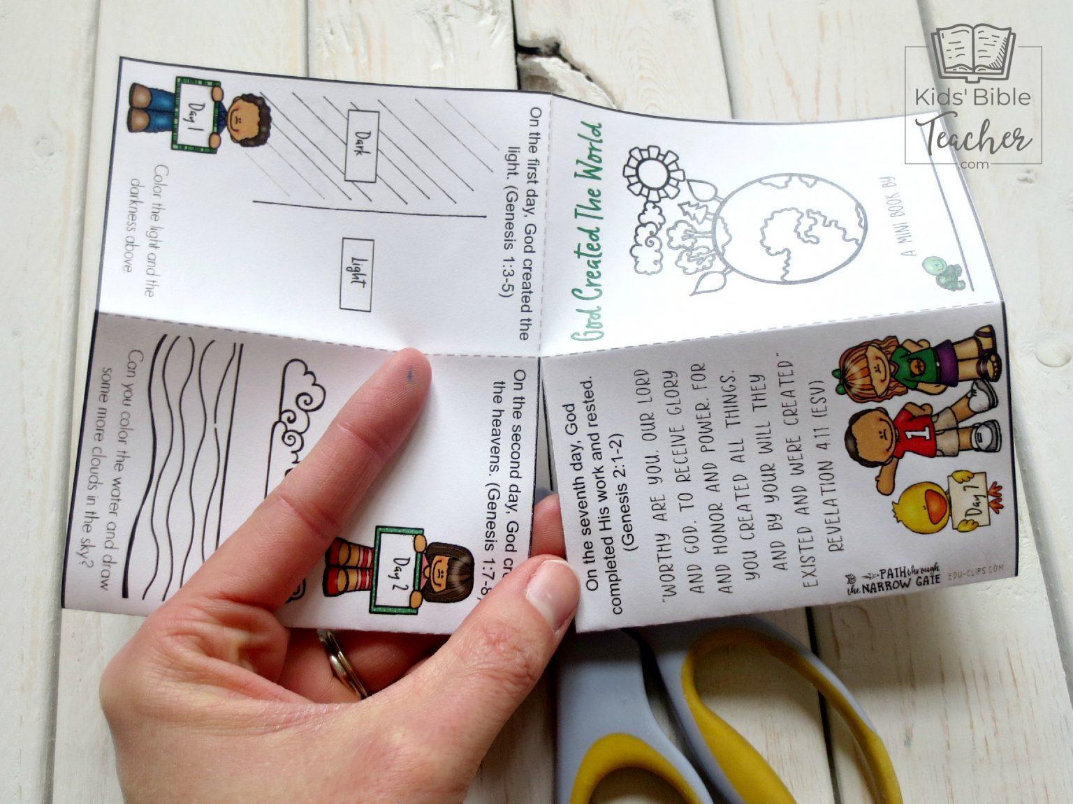 Bible Story of Creation Mini Book Genesis Craft for Kids - Kids Bible ...