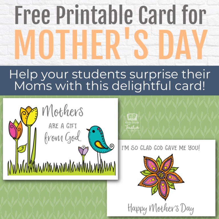 Printable Mother's Day Card - Kids Bible Teacher