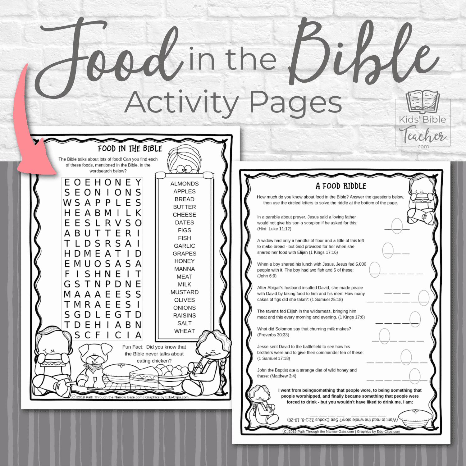 Food in the Bible Activity Page - Kids Bible Teacher
