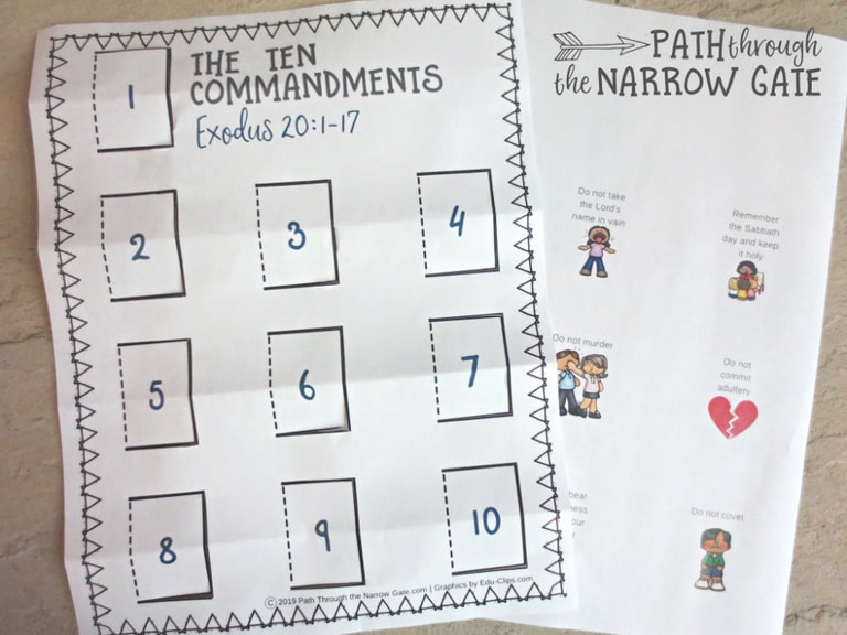 Ten Commandments Printable Craft - Kids Bible Teacher