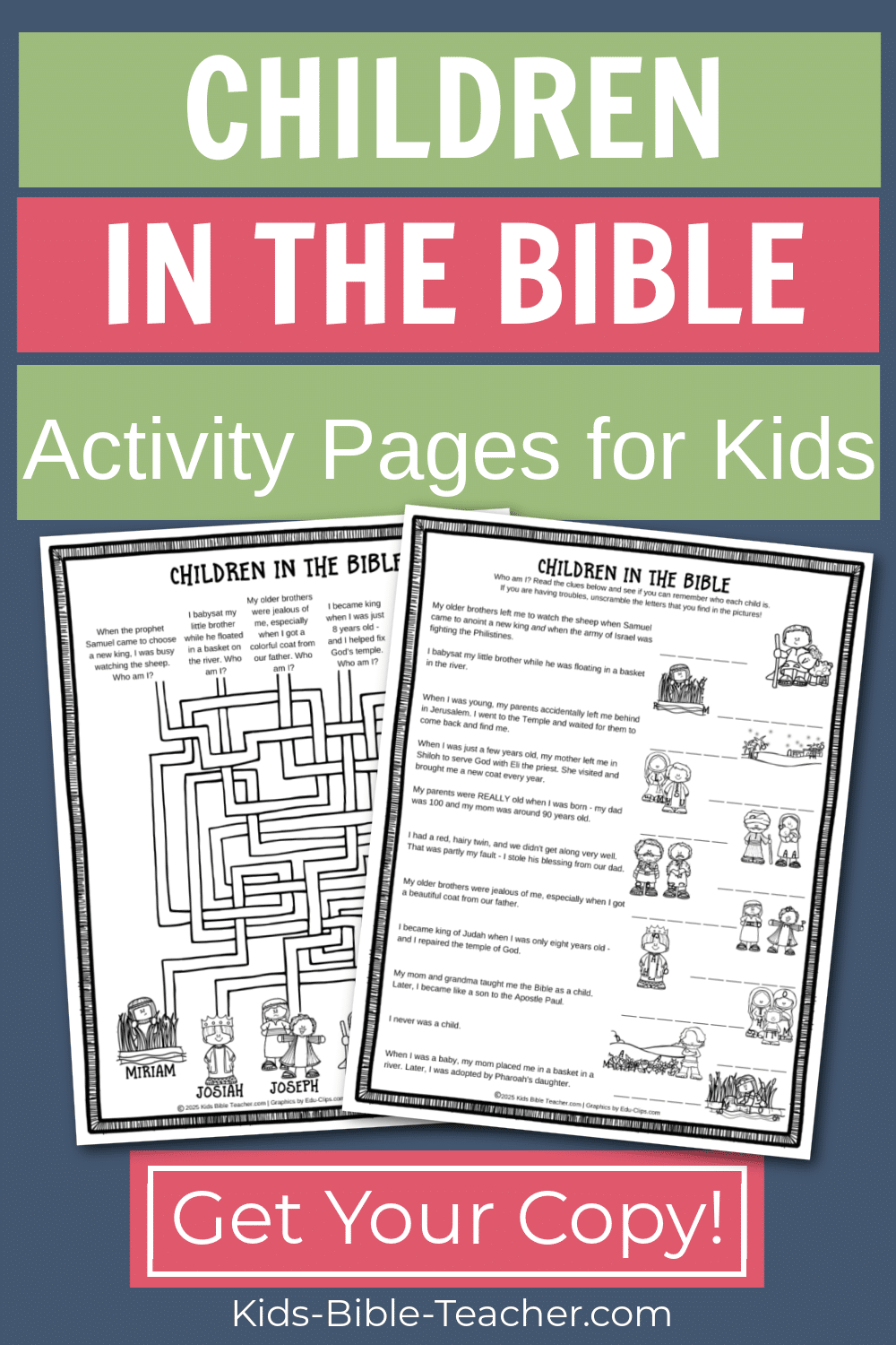 Children in the Bible Activity Pages - Kids Bible Teacher
