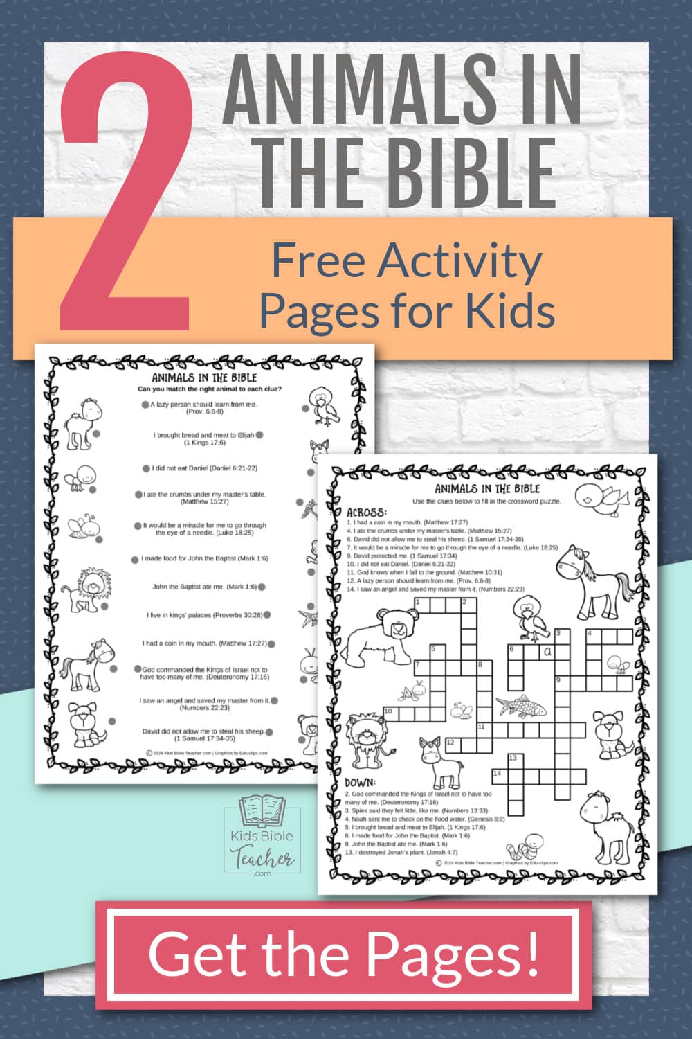 Animals in the Bible Activity Pages - Kids Bible Teacher