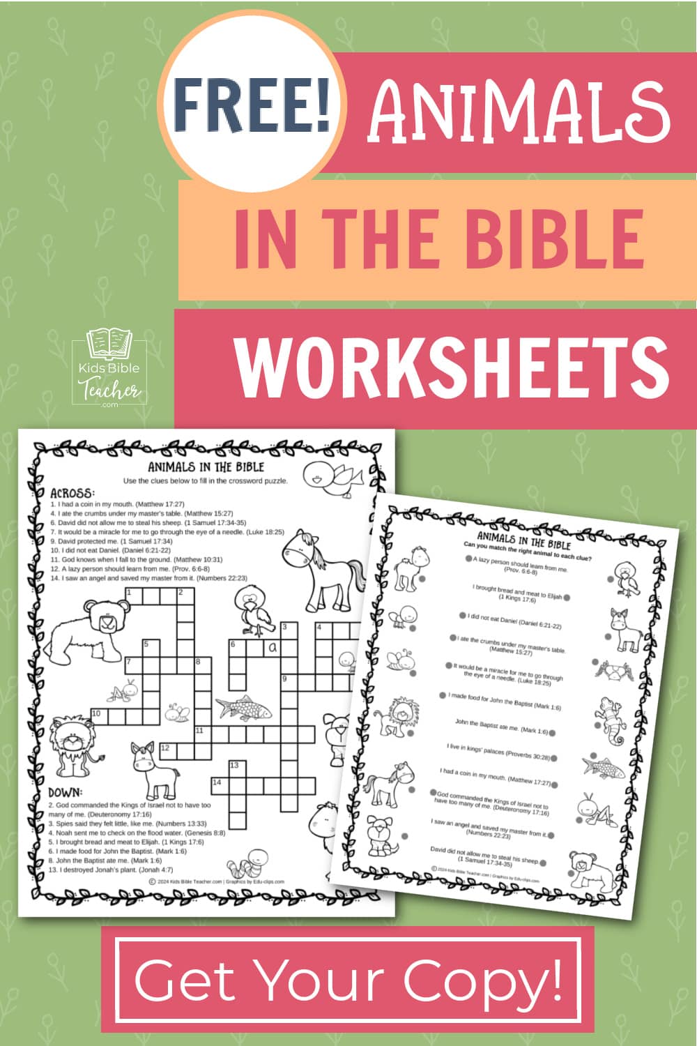 Animals in the Bible Activity Pages - Kids Bible Teacher