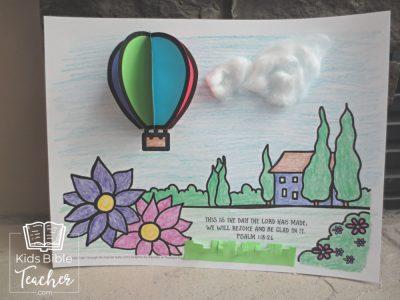 "This is the Day" Hot Air Balloon Bible Verse Craft - Kids Bible Teacher