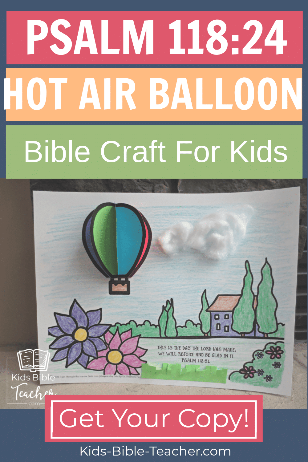 "This is the Day" Hot Air Balloon Bible Verse Craft - Kids Bible Teacher