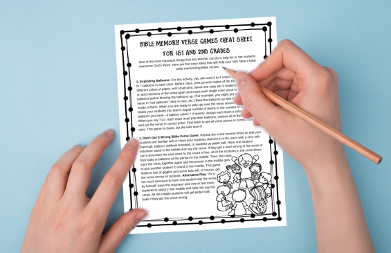 Bible Verse Memory Games for 1st and 2nd Grades - Kids Bible Teacher