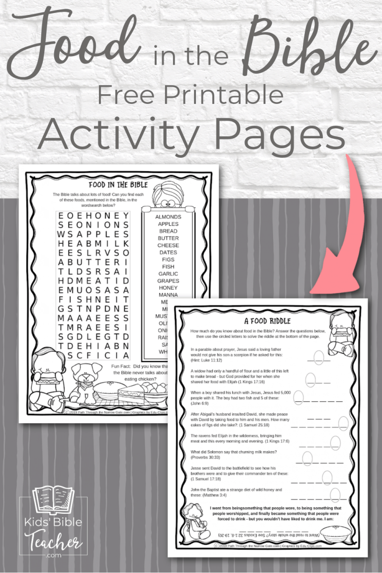 Food in the Bible Activity Page - Kids Bible Teacher