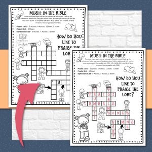 Bible Activity Pages About Music - Kids Bible Teacher