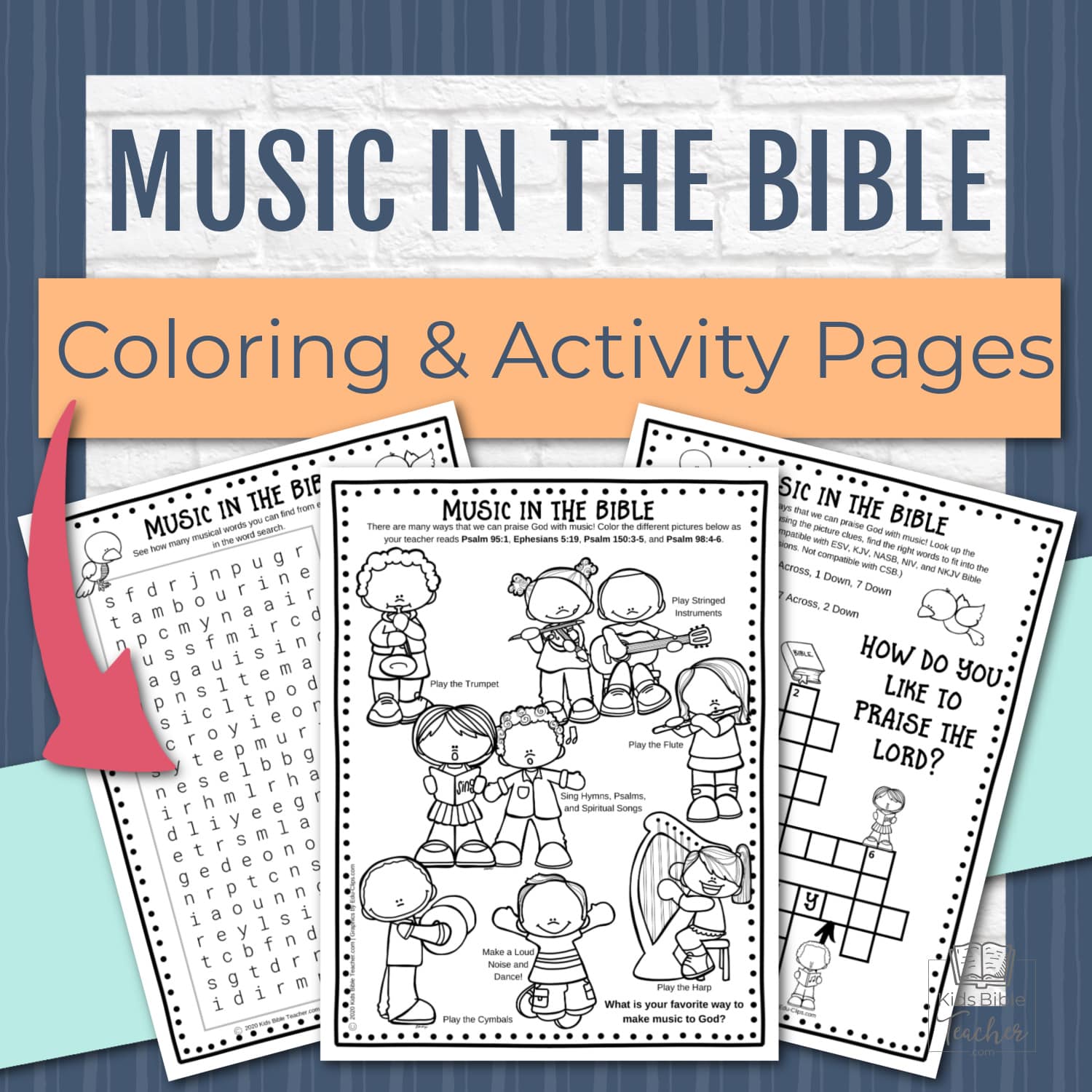 Bible Activity Pages About Music - Kids Bible Teacher