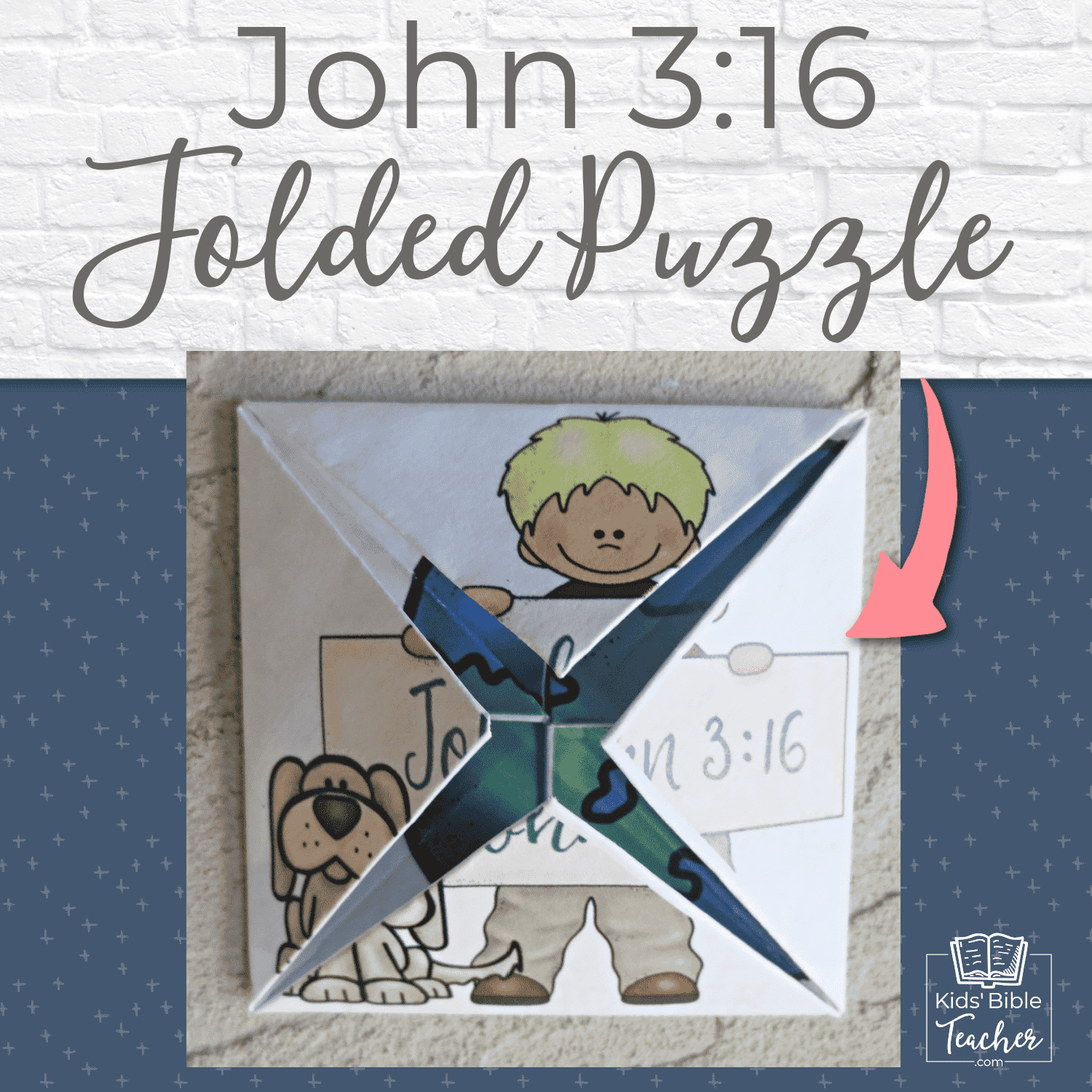 John 3:16 Folded Puzzle - Kids Bible Teacher