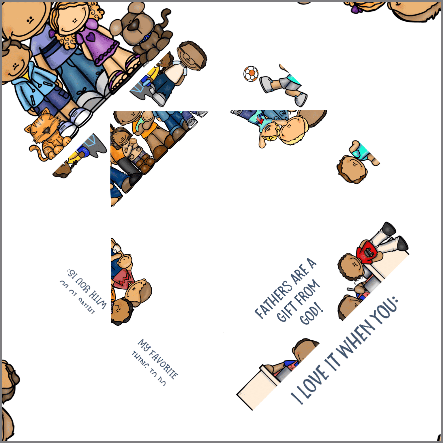 Father's Day Folded Puzzle Card - Kids Bible Teacher