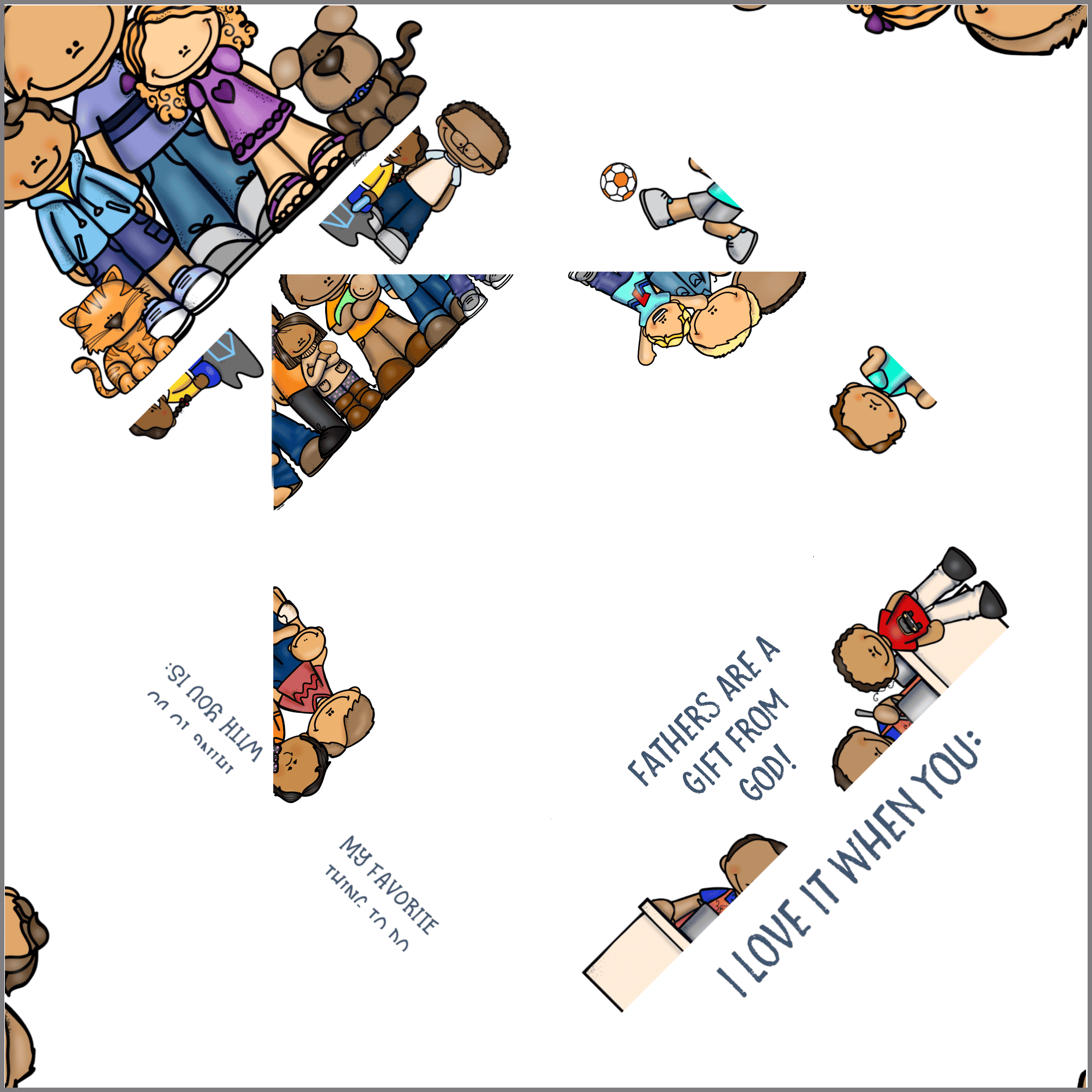 Father's Day Folded Puzzle Card - Kids Bible Teacher