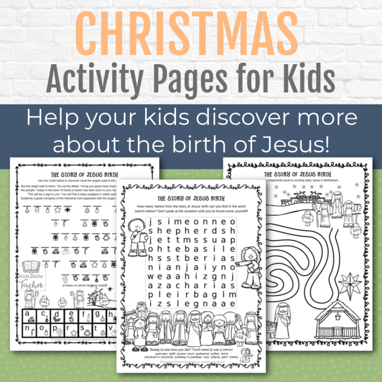 Jesus Birth Activity Pages - Kids Bible Teacher