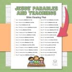 Jesus' Parables and Teachings Bible Reading Plan for Kids - Kids Bible ...