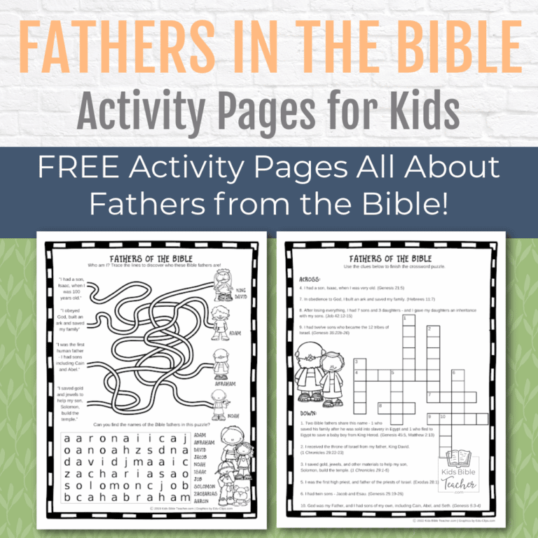 Fathers in the Bible Activity Pages - Kids Bible Teacher
