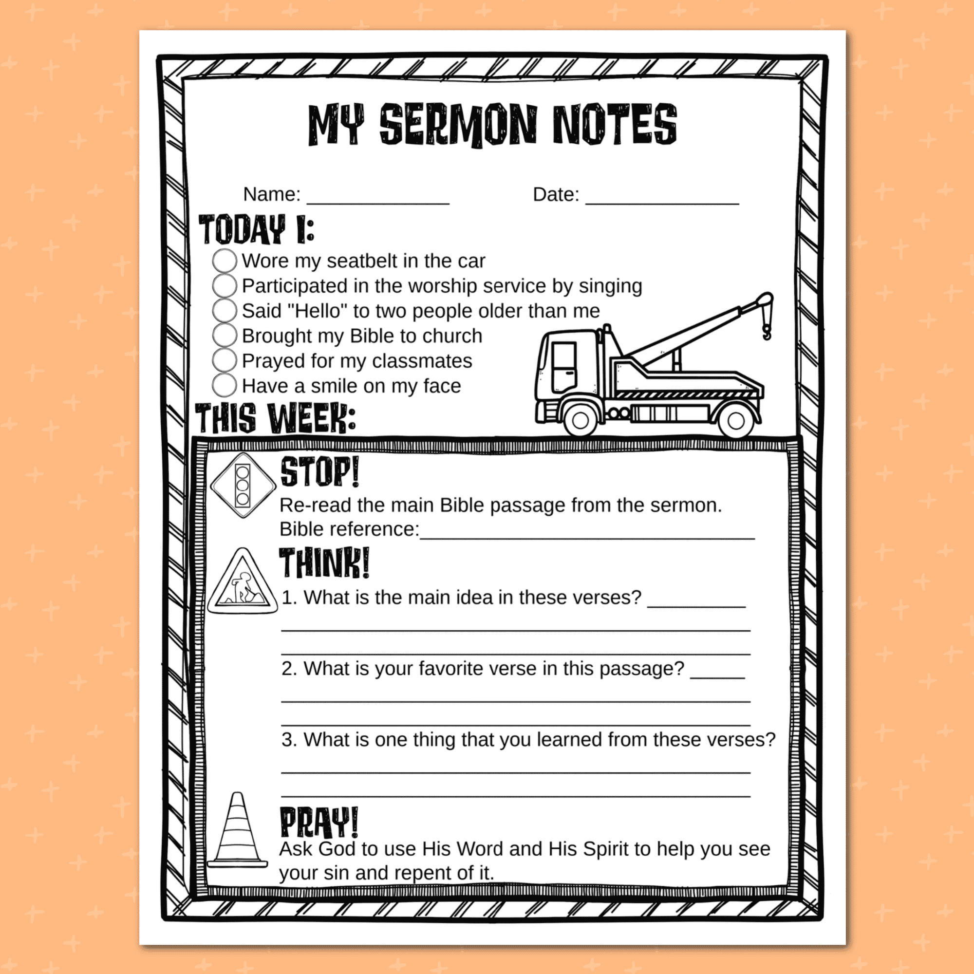 Transportation Sermon Notes - Kids Bible Teacher