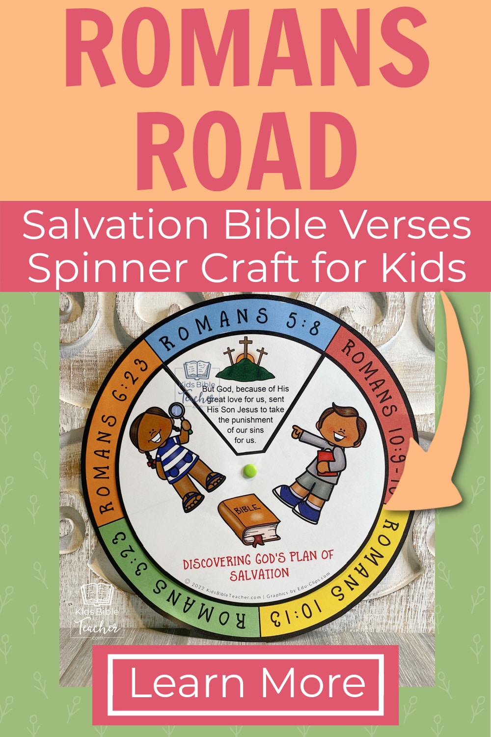 Sunday School Crafts - Verses for Romans Road Spinner - Kids Bible Teacher