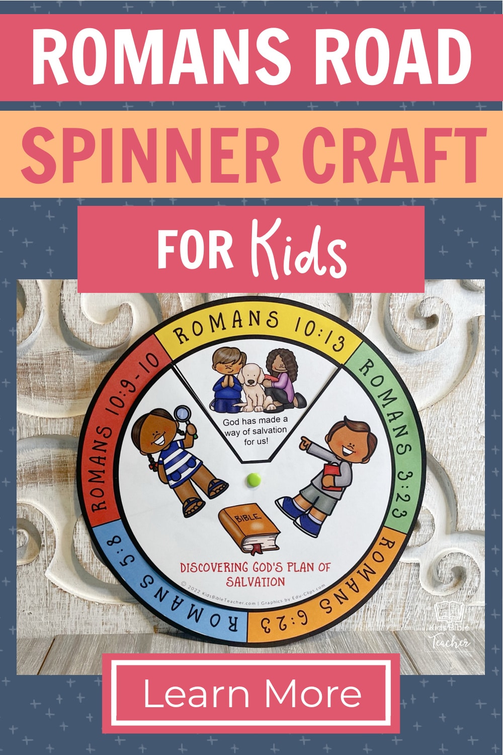 Sunday School Crafts - Verses for Romans Road Spinner - Kids Bible Teacher
