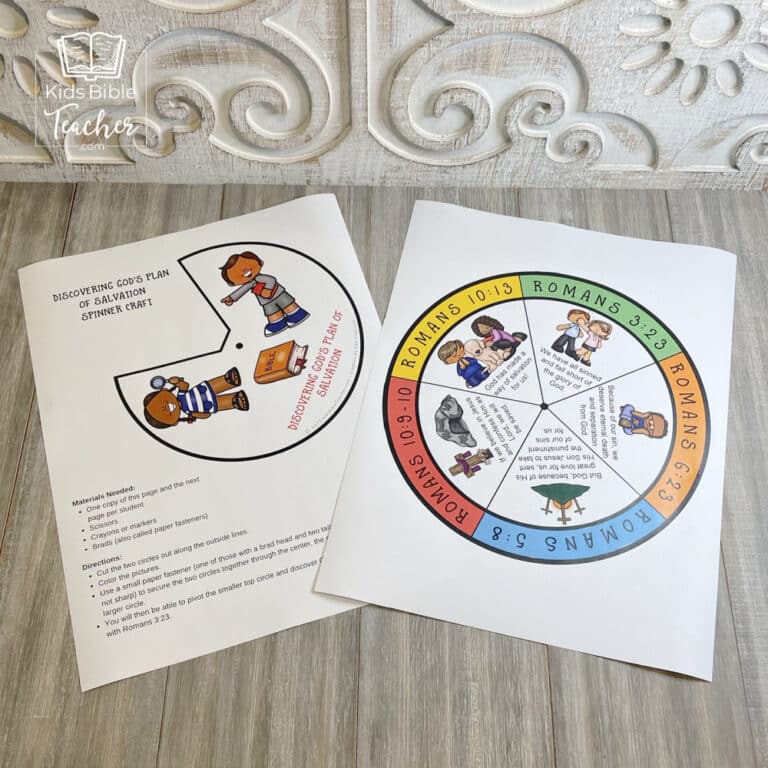 Sunday School Crafts - Verses for Romans Road Spinner - Kids Bible Teacher