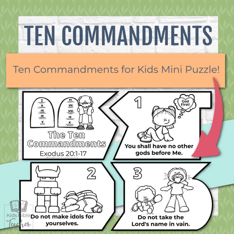 The Ten Commandments for Kids Mini Puzzle - Kids Bible Teacher