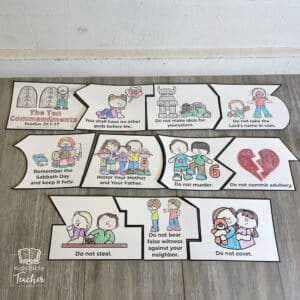The Ten Commandments for Kids Mini Puzzle - Kids Bible Teacher