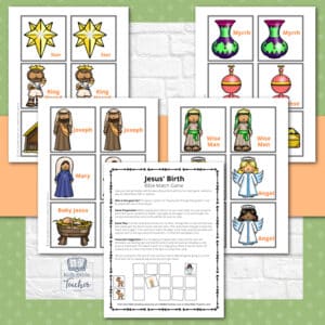 Christmas Bible Matching Game with Cards - Nativity Memory Game - Kids ...