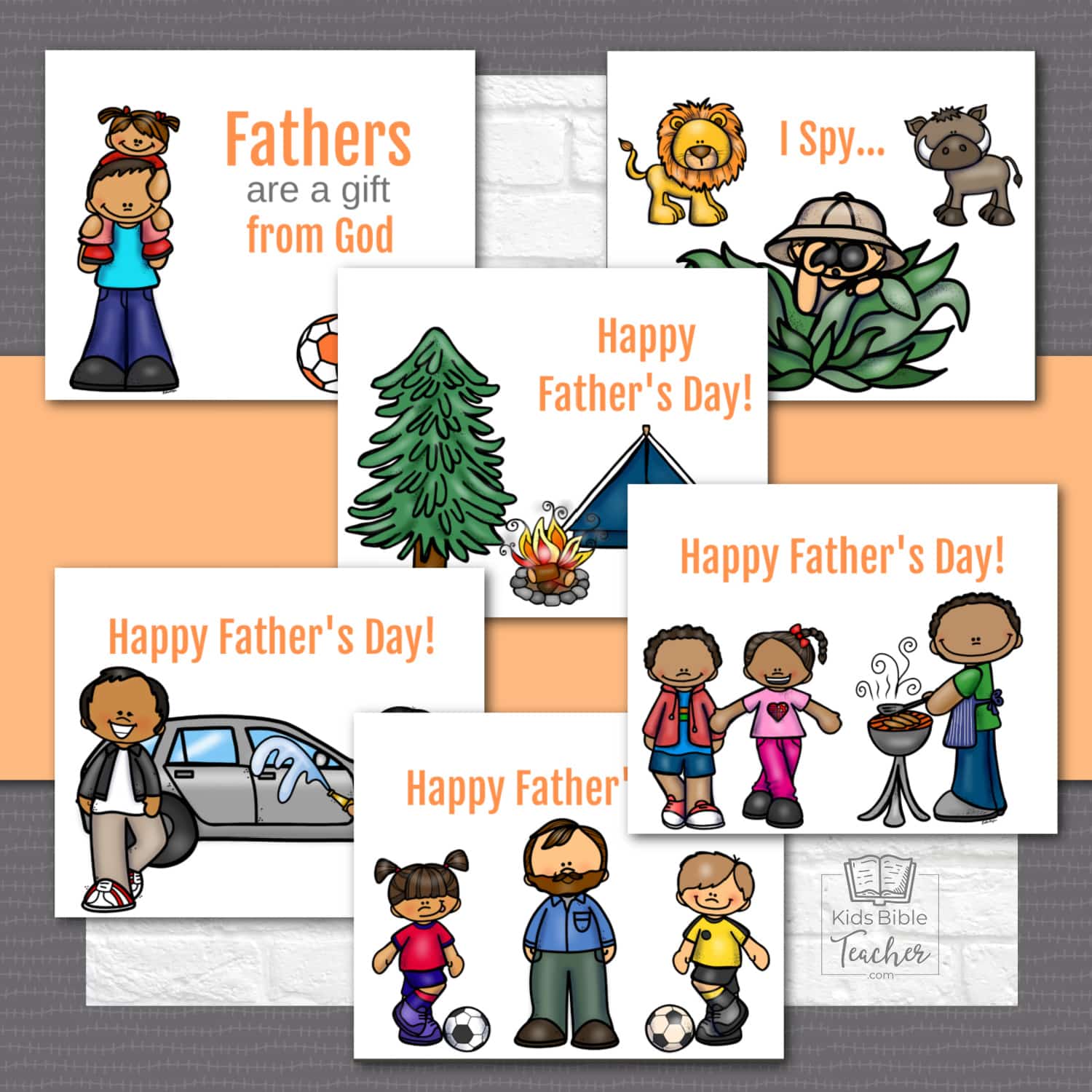 Father's Day Cards - 6 Different Printable Father's Day Cards with ...