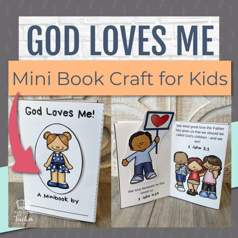 God Loves Me Mini Book Craft for Kids with Bible Verses about God's ...