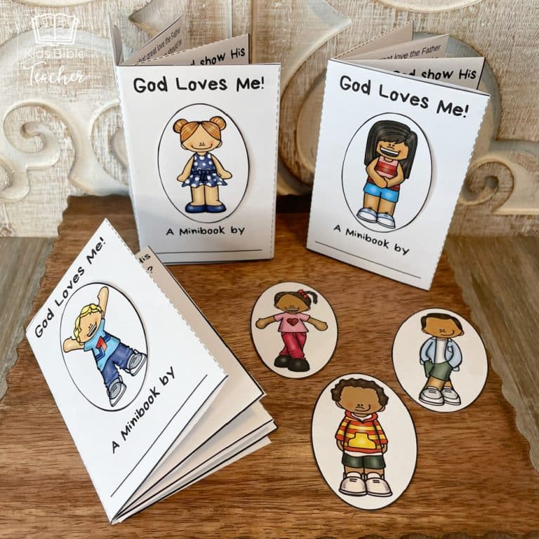 God Loves Me Mini Book Craft for Kids with Bible Verses about God's ...