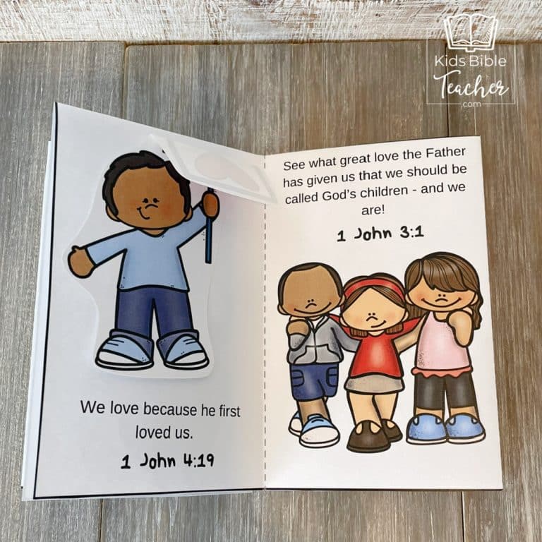 God Loves Me Mini Book Craft for Kids with Bible Verses about God's ...