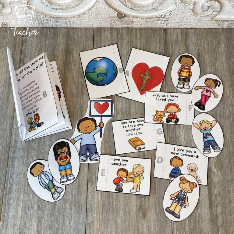 God Loves Me Mini Book Craft for Kids with Bible Verses about God's ...