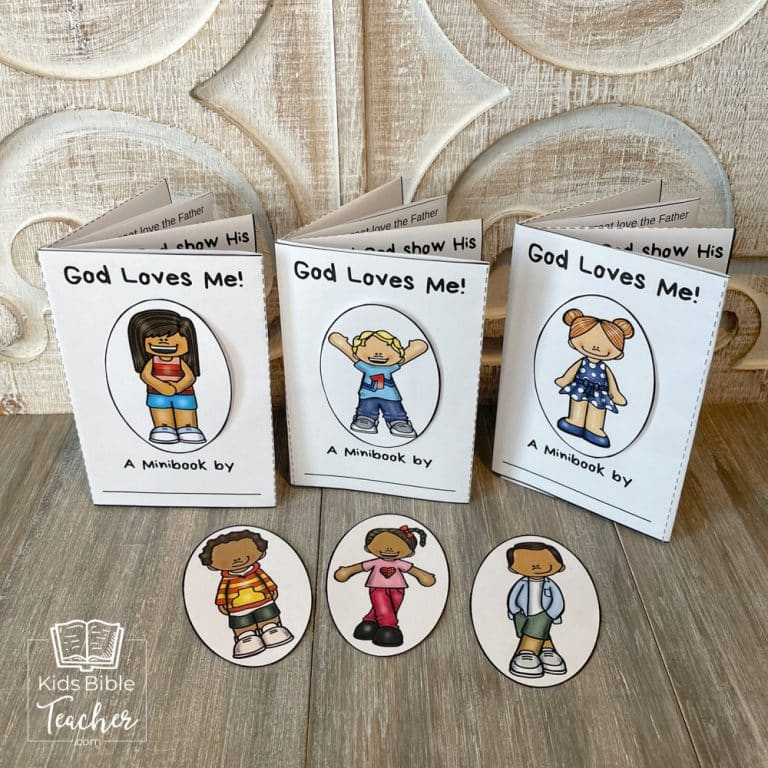 God Loves Me Mini Book Craft for Kids with Bible Verses about God's ...