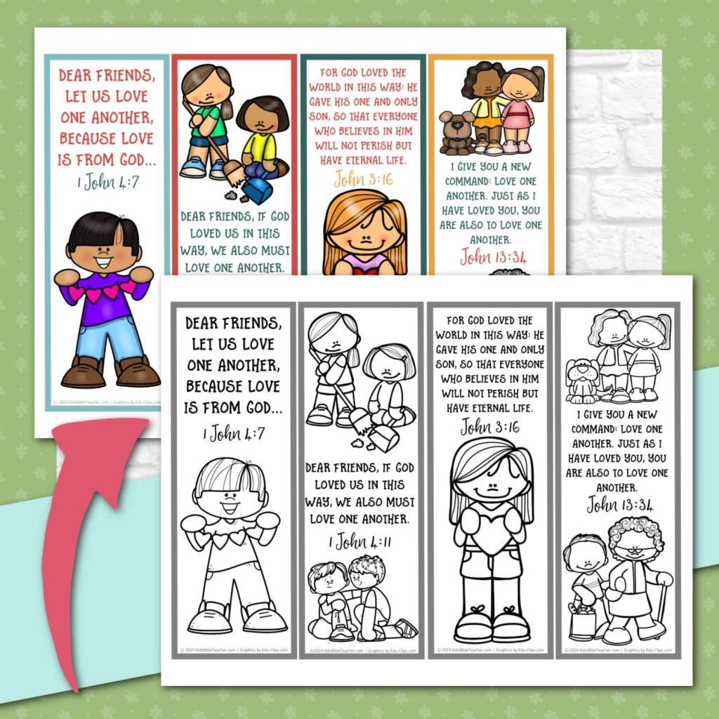 God's Love Bookmarks with Valentine's Day Bible Verses - Kids Bible Teacher