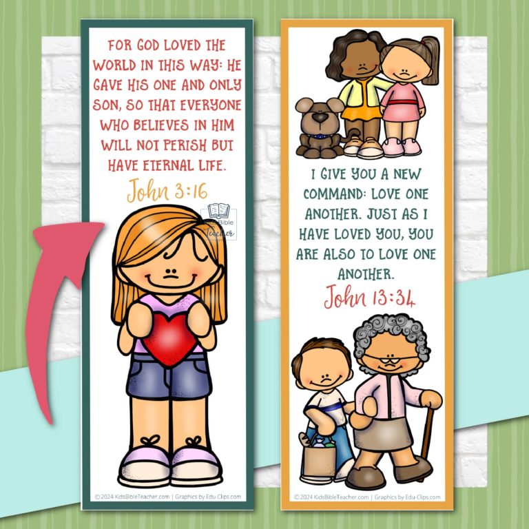 God's Love Bookmarks with Valentine's Day Bible Verses - Kids Bible Teacher