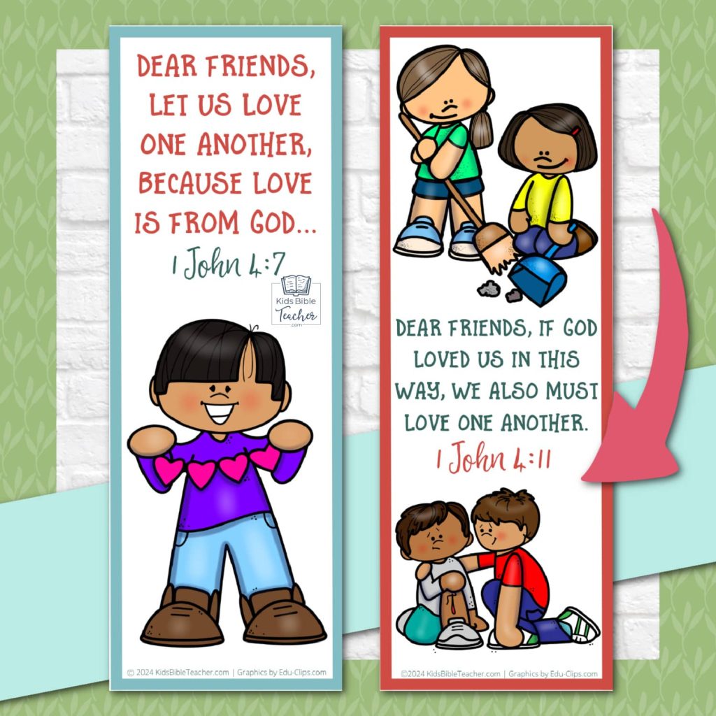 God's Love Bookmarks with Valentine's Day Bible Verses - Kids Bible Teacher