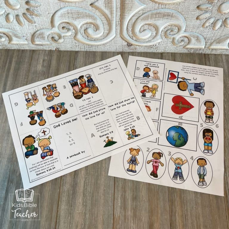 God Loves Me Mini Book Craft for Kids with Bible Verses about God's ...
