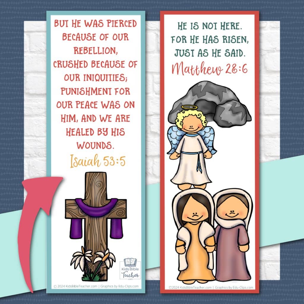 Jesus' Resurrection Easter Craft Bookmarks with Easter Bible Verses ...