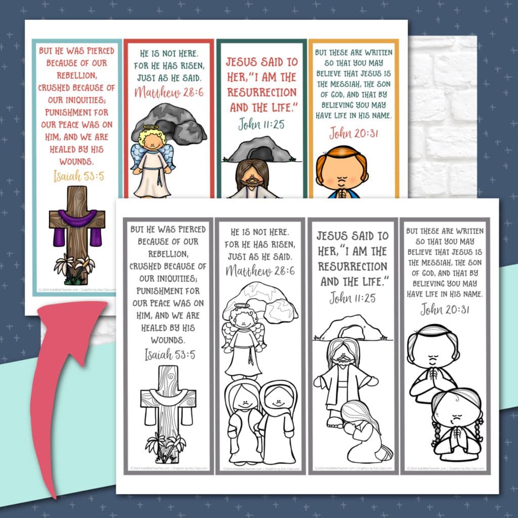 Jesus' Resurrection Easter Craft Bookmarks with Easter Bible Verses ...