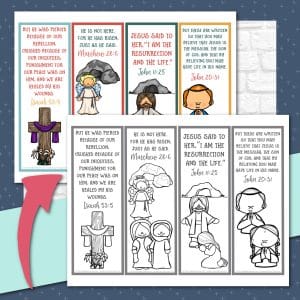 Jesus' Resurrection Easter Craft Bookmarks with Easter Bible Verses ...