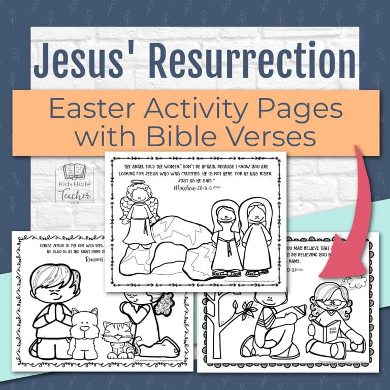 Jesus' Resurrection Worksheets with Easter Bible Verses - Kids Bible ...