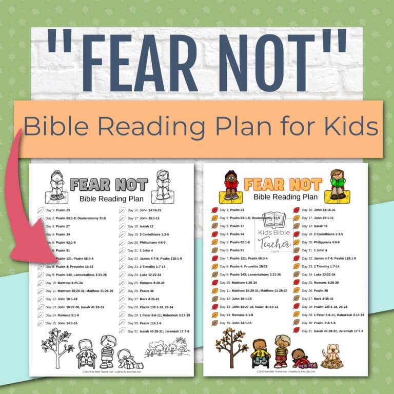 "Fear Not" Fall Bible Reading Plan for Kids - Kids Bible Teacher