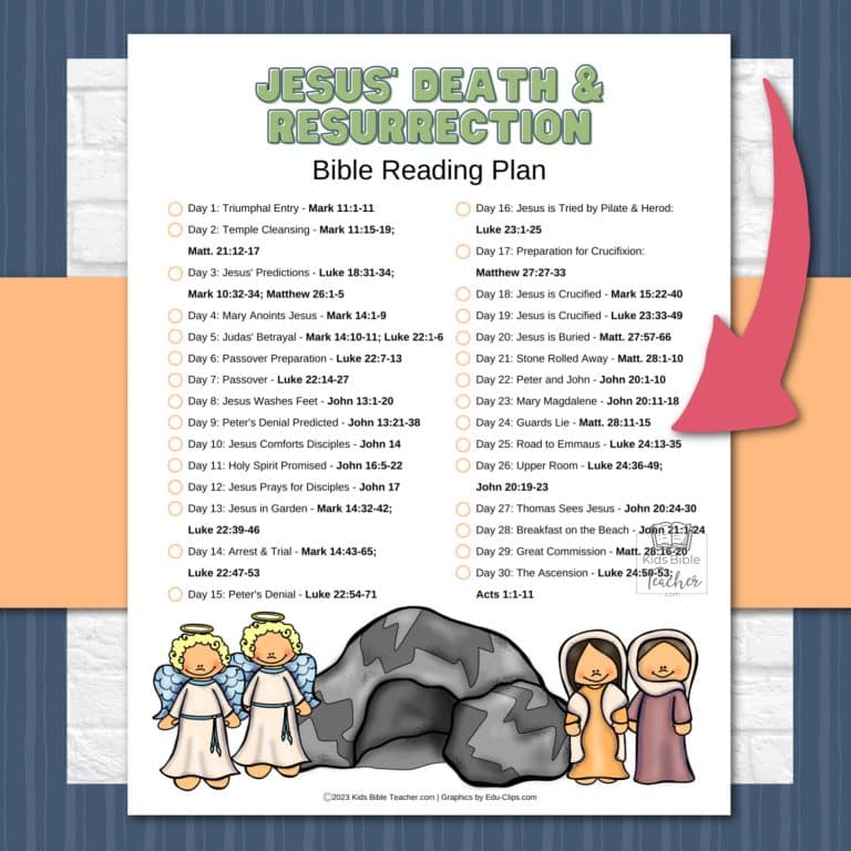 Easter Bible Reading Plan for Kids about Jesus' Death and Resurrection ...