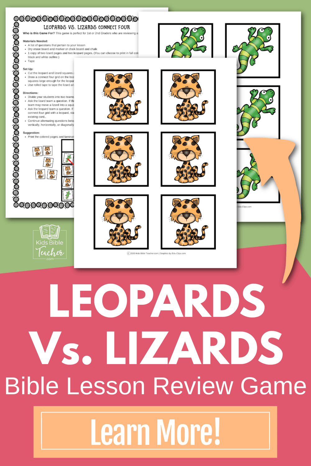 Bible Lesson Review Game - Leopards Vs. Lizards