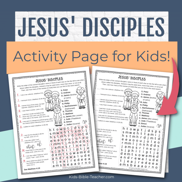 Jesus' Disciples Activity Page – Fun Bible Worksheet for Kids - Kids ...