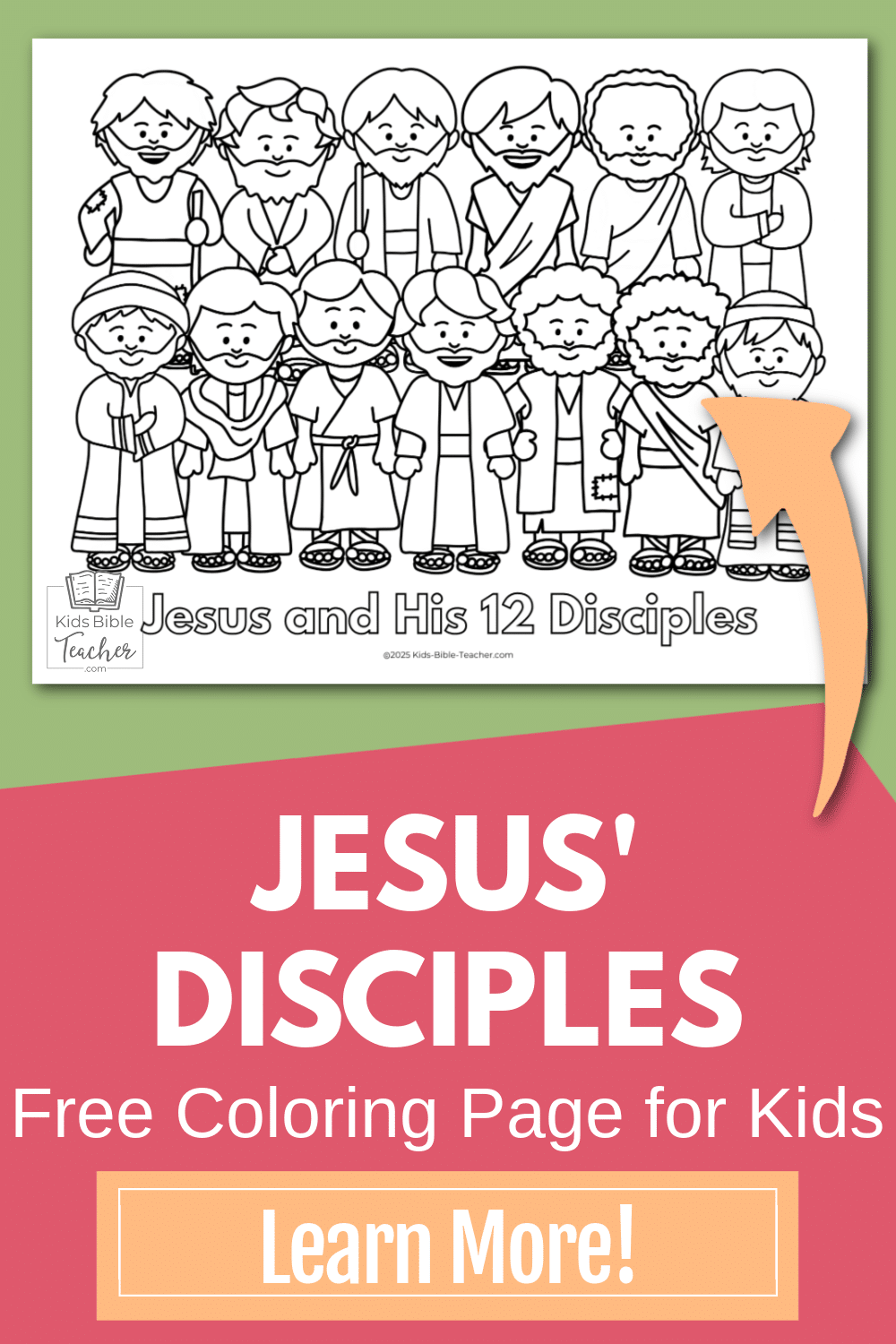Jesus' Disciples Coloring Page - Free Printable! - Kids Bible Teacher