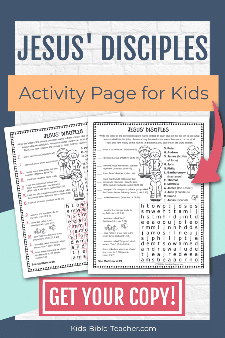 Jesus' Disciples Activity Page – Fun Bible Worksheet for Kids - Kids ...